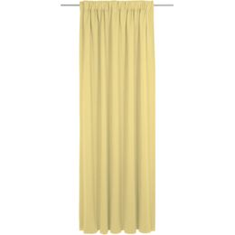 Vorhang Adam, B:142cm H:255cm, gelb, Jacquard, Baumwolle, Wohnzimmer, Gardinen, "Graphic Ventus Light", aus 100% Bio-Baumwolle