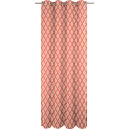 Vorhang Adam, B:145cm H:225cm, orange, Jacquard, Baumwolle (Bio-Baumwolle), Wohnzimmer, Gardinen, "Maroccan Shiraz Light", aus 100% Bio-Baumwolle