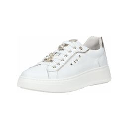 Nero Giardini Damen Plateausneaker "Nero Giardini Sneaker Leder", Gr. 39, wei&szlig;, Leder, Schuhe