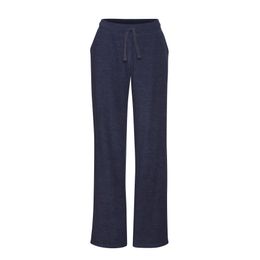 Vivance Damen Sweathose, Gr. 32, blau, Frottee, Obermaterial: 51% Baumwolle, 49% Polyester, meliert, Hosen, Kleine Logostickerei