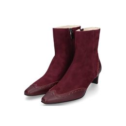 Henry Stevens Damen Schlupfboots "Madison ZB40", Gr. 38bordeaux, Ziegenvelours und Kalbsleder, Schuhe, Damen Stiefelette mit Absatz handgefertigt,