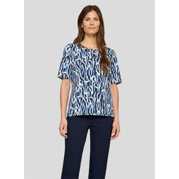 Rabe Damen Print-Shirt "T-Shirt", blau, Gr. 42, gemustert, 92%Baumwolle 8%Elastan, Shirts