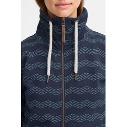 oxmo Damen Funktions-Kapuzensweatjacke "Strickjacke OXVanta", blau, Gr. XS, Obermaterial: 60% Baumwolle CO. 40% Polyester PES., Sweatjacken