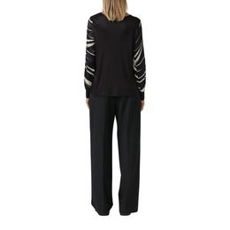 Damen Langarmshirt, schwarz, Gr. 46, s.Oliver BLACK LABEL, bedruckt, Web, Obermaterial: 100% Viskose, Shirts, mit All-Over Print
