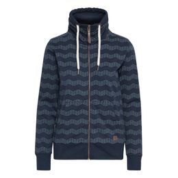oxmo Damen Funktions-Kapuzensweatjacke "Strickjacke OXVanta", blau, Gr. S, Obermaterial: 60% Baumwolle CO. 40% Polyester PES., Sweatjacken