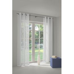 Vorhang WIRTH, B:450cm H:175cm, wei&szlig;, Voile, Polyester, Wohnzimmer, Gardinen, "Hanna", Store