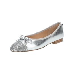 Steve Madden Damen Ballerina "Steve Madden Ballerinas Leder/Textil", Gr. 38, silber, Leder, Textil, Schuhe
