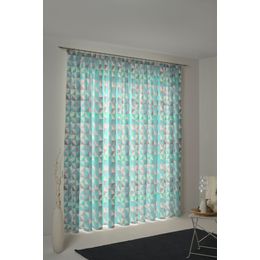 Vorhang Adam, B:145cm H:225cm, blau, Jacquard, Baumwolle (Bio-Baumwolle), Wohnzimmer, Gardinen, "Bio Bel", aus 100% Bio-Baumwolle