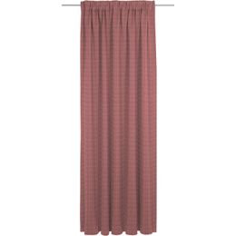 Vorhang Adam, B:142cm H:255cm, rot, Jacquard, Baumwolle, Wohnzimmer, Gardinen, "Graphic Ventus", aus 100% Bio-Baumwolle