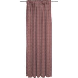 Vorhang Adam, B:142cm H:245cm, rot, Jacquard, Baumwolle, Wohnzimmer, Gardinen, "Graphic Ventus", aus 100% Bio-Baumwolle