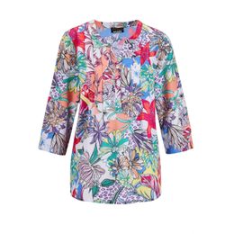 GOLDNER Damen Druckbluse "Farbbrillante Druckbluse mit liebevollen Details", bunt, Gr. 52, Obermaterial: 100% Polyester PES., Blusen