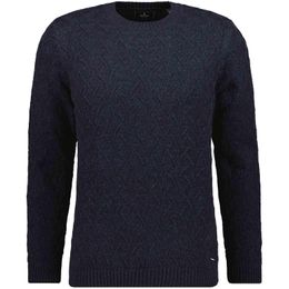 Ragman Herren Rundhalspullover, blau, Gr. XXL, 80% Wolle 20% Polyamid, Pullover