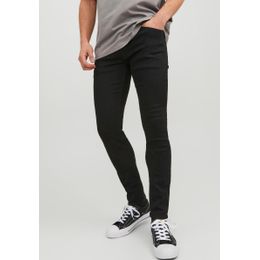 Jack & Jones JACK & JONES Herren Skinny-fit-Jeans "JJILIAM Skinny Jeans mit Used-Waschung für schlanke Silhouette", schwarz, Gr. 34, Abriebeffekte, Denim/Jeans,