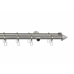 Gardinenstange Garesa, L:120cm &Oslash;:20mm, silber, Metall, Wohnzimmer, Gardinenstangen, "PALMA", Vorhanggarnitur, verl&auml;ngerbar, Wandmontage, Edelstahl