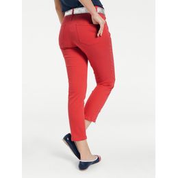 Heine Damen 3/4-Hose, rot, Gr. 44, unifarben, 98% Baumwolle, 2% Elasthan, Miedereinsatz:15% Elasthan, 85% Polyamid, Hosen
