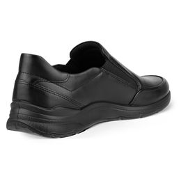 Ecco Herren Slipper "IRVING", Gr. 50, schwarz, Glattleder, Schuhe, Business Schuh, Halbschuh mit praktischen Stretcheins&auml;tzen