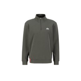 Herren Sweater "Half Zip Sweatshirt SL", gr&uuml;n, Gr. XL, Alpha Industries, Obermaterial: 80% Baumwolle, 20% Polyester, Sweatshirts