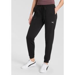Puma Damen Trainingshose "W TAD ESSENTIAL FT JOGGER", schwarz, Gr. M, Sweatware, Obermaterial: 70% Baumwolle, 30% Polyester, Hosen