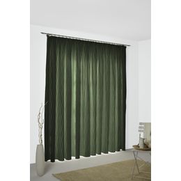 Vorhang WIRTH, B:132cm H:180cm, gr&uuml;n, Jacquard, Obermaterial: 75% Polyester, 25% Baumwolle, Wohnzimmer, Gardinen, "Sepino"