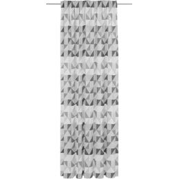 Vorhang WIRTH, B:132cm H:175cm, grau, Jacquard, Baumwolle, Polyester, Wohnzimmer, Gardinen, "Berlare"