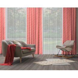 Vorhang Adam, B:142cm H:225cm, rot, Jacquard, Baumwolle, Wohnzimmer, Gardinen, "Argentinian Criolla Light", aus 100% Bio-Baumwolle