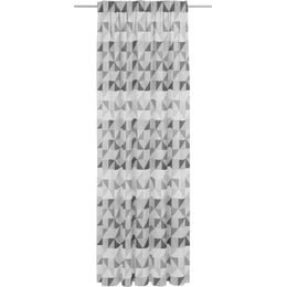 Vorhang WIRTH, B:132cm H:145cm, grau, Jacquard, Baumwolle, Polyester, Wohnzimmer, Gardinen, "Berlare"