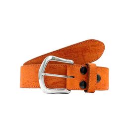 Damen Lederg&uuml;rtel, orange, Gr. 115, RETTUNGSRING G&Uuml;RTEL, unifarben, Leder, G&uuml;rtel, Vintage-Look, Vollrindleder