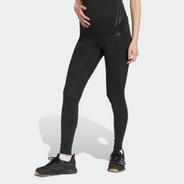 Damen Trainingstights "OPT ESS MAT 1/1", schwarz, Gr. XS, adidas Performance, Obermaterial: 85% Polyester, 15% Elasthan, Hosen