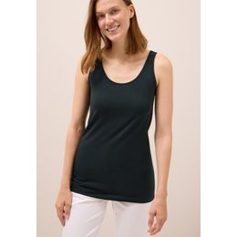 Cecil Damen Longtop, gr&uuml;n, Gr. M, unifarben, Web, 95% Baumwolle, 5% Elasthan, Tops, aus Baumwolle mit Stretchanteil