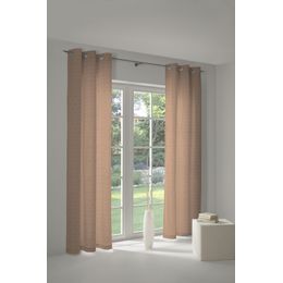 Vorhang Adam, B:145cm H:145cm, braun, Jacquard, Baumwolle (Bio-Baumwolle), Wohnzimmer, Gardinen, "Urban Cactus", aus 100% Bio-Baumwolle