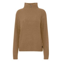 oxmo Damen Troyer "Troyer OXSaline", beige, Gr. S, Obermaterial: 62% Polyacryl PAN. 28% Polyamid PA. 8% Wolle WO. 2% Elasthan EL., Pullover