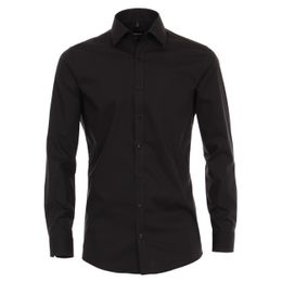 Venti Herren Businesshemd "Venti Businesshemd extra langer Arm 69cm uni", schwarz, Gr. 39, unifarben, 100% Baumwolle, Hemden