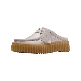 Clarks Damen Pantolette "Clarks Pantoletten Leder", Gr. 38, silber, Leder, Schuhe