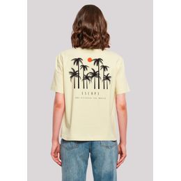 F4NT4STIC Damen T-Shirt "Escape Discover the World Palm Trees", gelb, Gr. XXL, Obermaterial: 100% Baumwolle, Shirts, Discover the World