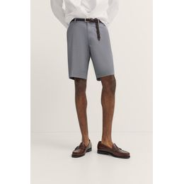 Bugatti Herren Bermudas, blau, Gr. 60, Minimalmuster, 98% Baumwolle, 2% Elasthan, Hosen, mit hoher Flexibilit&auml;t