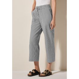Street One Damen Marlene-Hose, gr&uuml;n, Gr. S, Nadelstreifen, Web, 65% Baumwolle, 35% Modal, Hosen, im Loose Fit