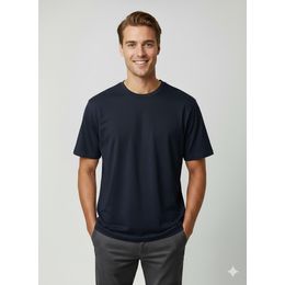 Selected Homme Herren Rundhalsshirt "SLHZLOOSE-BOB SS O-NECK TEE", blau, Gr. M, unifarben, Jersey, Obermaterial: 100% Baumwolle, Shirts