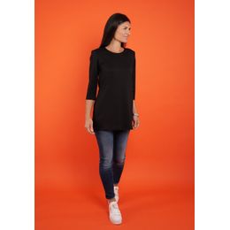 Seidel Moden Damen 3/4-Arm-Shirt "Exklusiv bei OTTO", schwarz, Gr. 46, unifarben, Obermaterial: 50% Polyester, 45% Viskose, 5% Elasthan, Shirts, mit