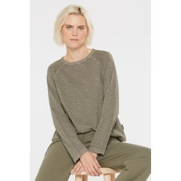 Damen Rundhalsshirtkhaki, Gr. S, SENSES.THE LABEL, unifarben, Material: 100% Baumwolle, Shirts, aus Baumwolle