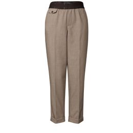 Street One Damen Chinohose, braun, Gr. 44, unifarben, Stoff, 67% Polyester, 27% Viskose, 6% Elasthan, Hosen, Middle Waist