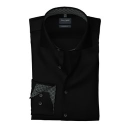 OLYMP Herren Langarmhemd "Luxor modern fit", schwarz, Gr. 46, Web, Obermaterial: 100% Baumwolle, Hemden, Global-Kentkragen, Businesshemd, modern fit