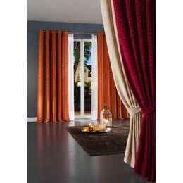Vorhang WIRTH, B:132cm H:225cm, beige, Chenille, Polyacryl, Wohnzimmer, Gardinen, "Trondheim 328 g/m&sup2;"