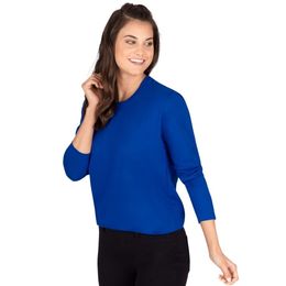 TRIGEMA Damen T-Shirt "TRIGEMA Langarmshirt aus 100% Baumwolle", blau, Basic, Gr. S, 100% Baumwolle, Shirts