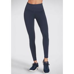 Skechers Damen Leggings "Women's High Waisted Legging", blau, Gr. XXXL, Obermaterial: 88% Nylon, 12% Elasthan, Hosen, mit Handytasche, atmungsaktives