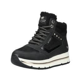 Mustang Shoes Damen Sneaker "Mustang Shoes Sneaker Lederimitat/Textil", Gr. 40, schwarz, Lederimitat, Textil, Schuhe