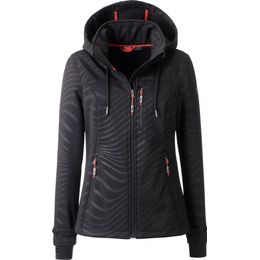 LPO Damen Softshelljacke "Softshelljacke Sarina", schwarz, Gr. 42, 96% Polyester, 4% Elasthan, Jacken, mit Allover‐Pr&auml;gung