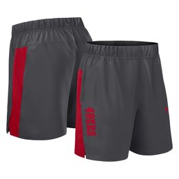 Nike Damen Sporthose "Nike Shorts San Francisco 49ers Nike Woven Victory", grau, Gr. L, 100% Polyester, Hosen