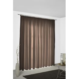 Vorhang WIRTH, B:135cm H:225cm, braun, Polyacryl, Polyester, Wohnzimmer, Gardinen, "Jasmin"