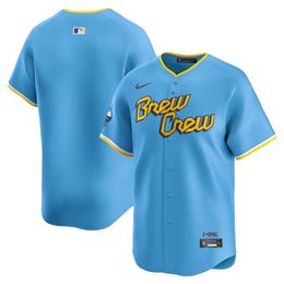 Nike Herren Baseballtrikot "Nike Trikot Milwaukee Brewers Nike City Connect Limited", blau, Gr. S, 100% Polyester, Trikots