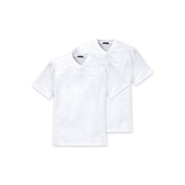 Schiesser Herren Unterhemd "T-Shirt American T-Shirt 2er Pack", Gr. M, wei&szlig;, Obermaterial: 100% Baumwolle CO., Unterhemden